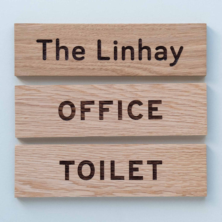Custom Oak Door Signs & Room Name Plates | Interior Wooden Sign | Fox ...